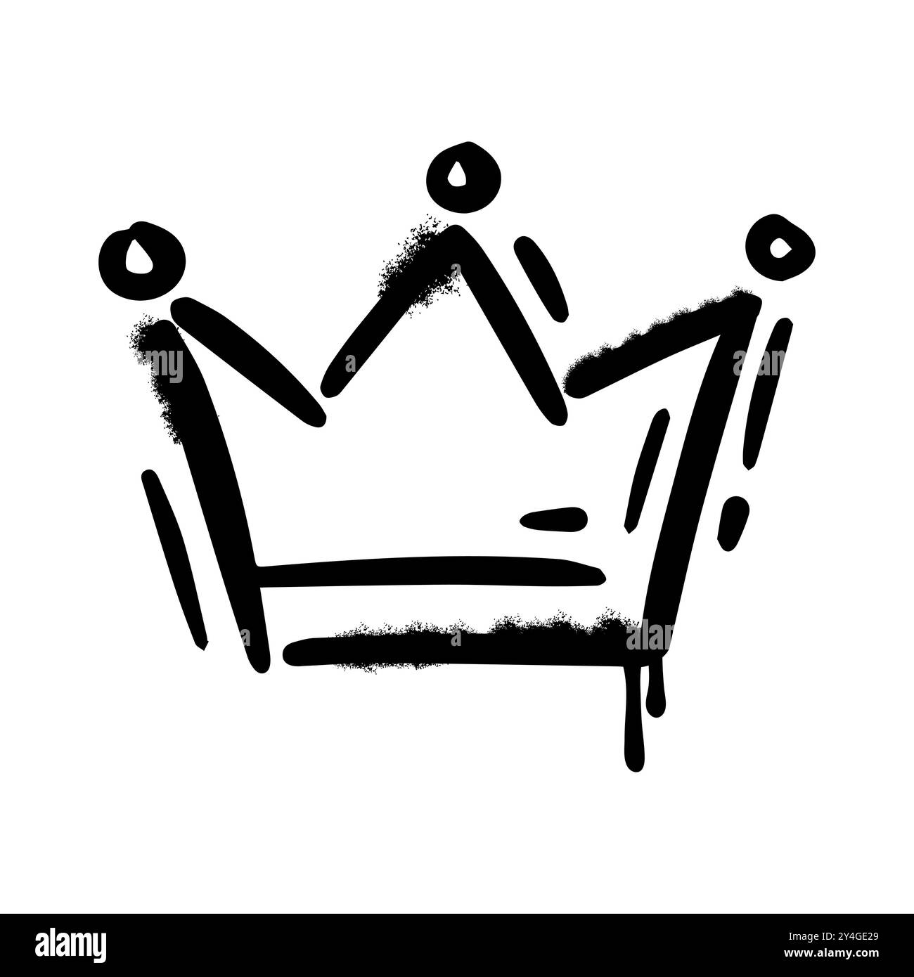 Spray graffiti crown. Texture element, isolated on white background ...