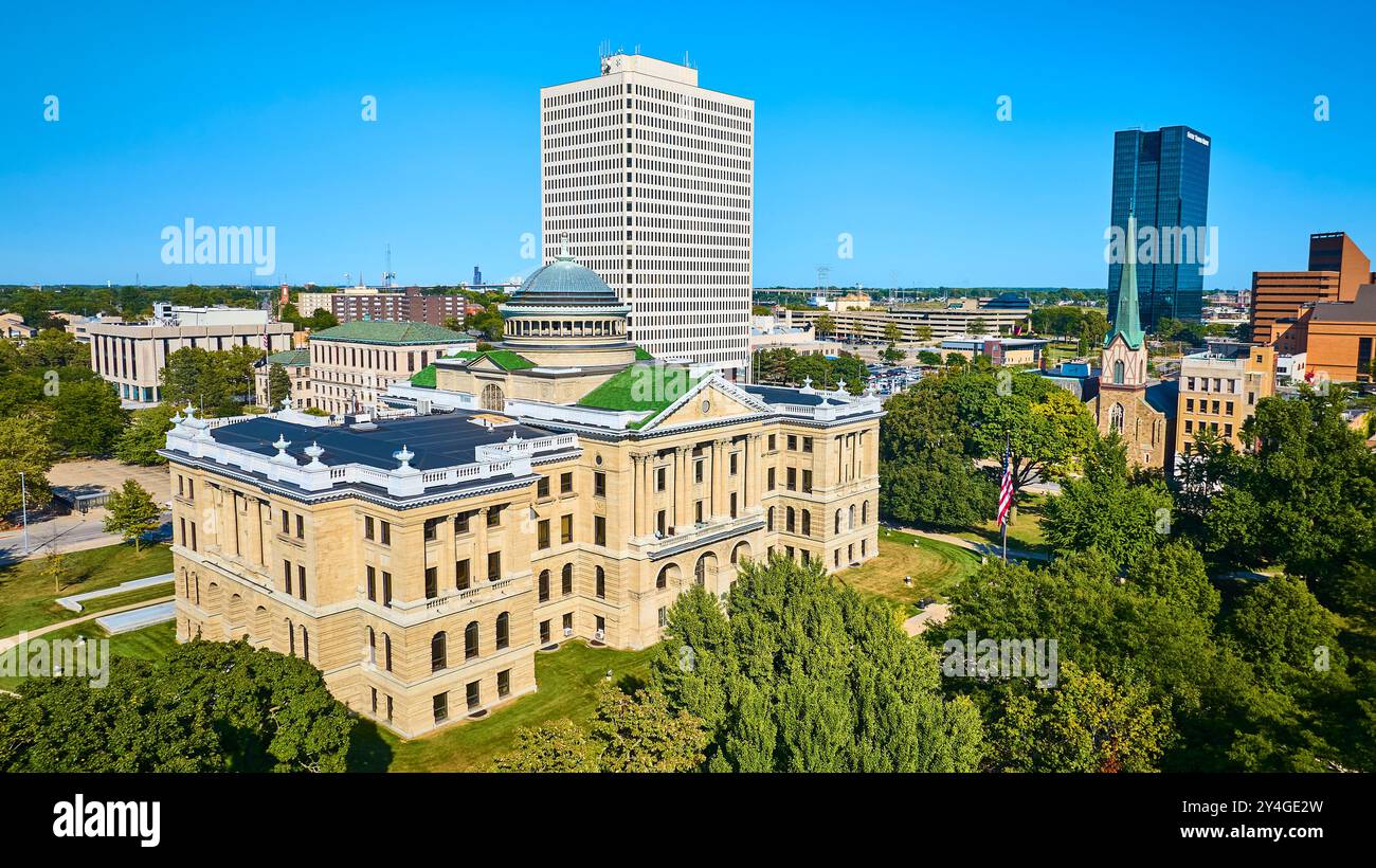 Aerial View of Toledo Courthouse and Skyscraper Blend Stock Photo - Alamy