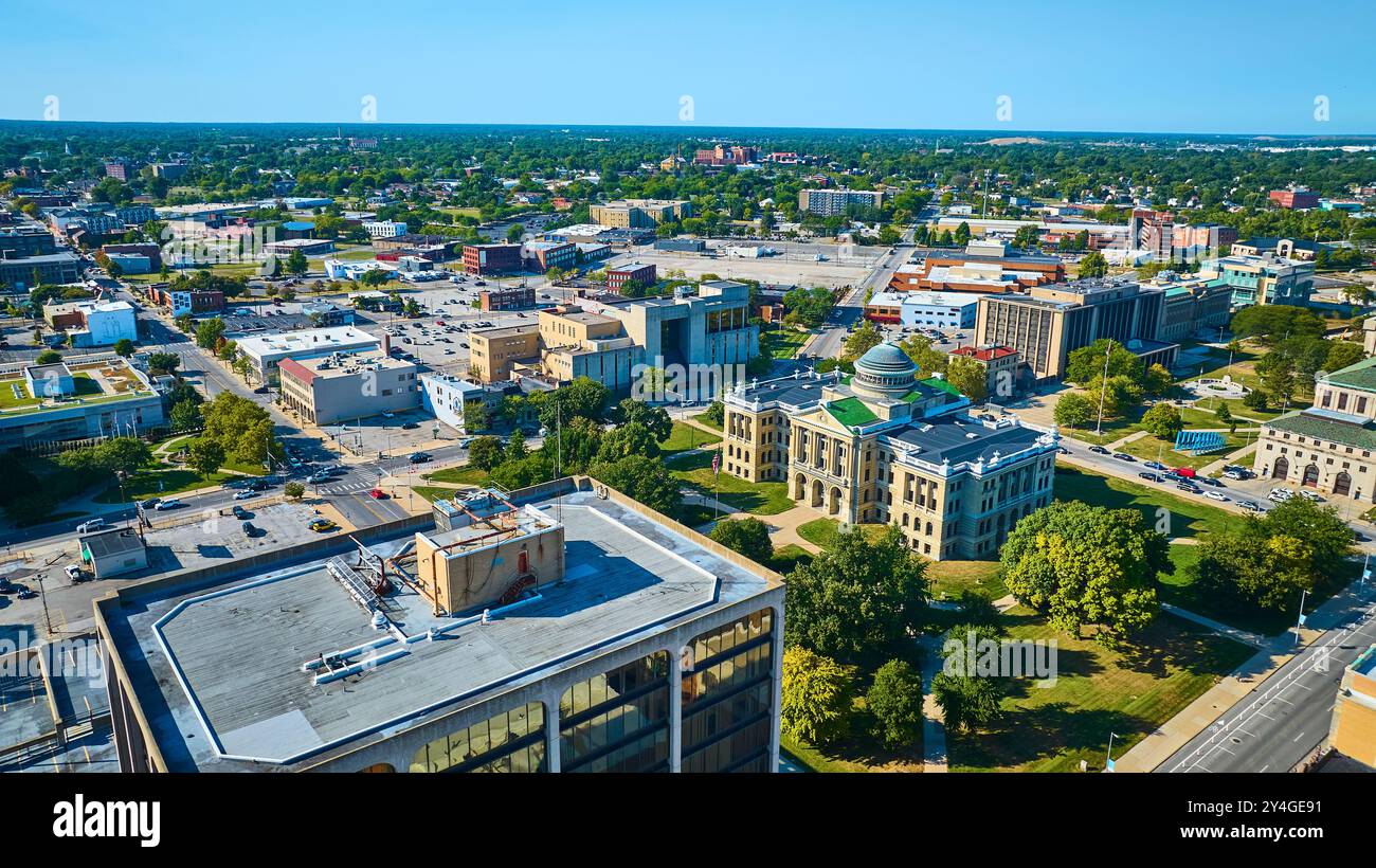 Aerial View Neoclassical Courthouse Toledo Ohio Urban Tapestry Stock ...