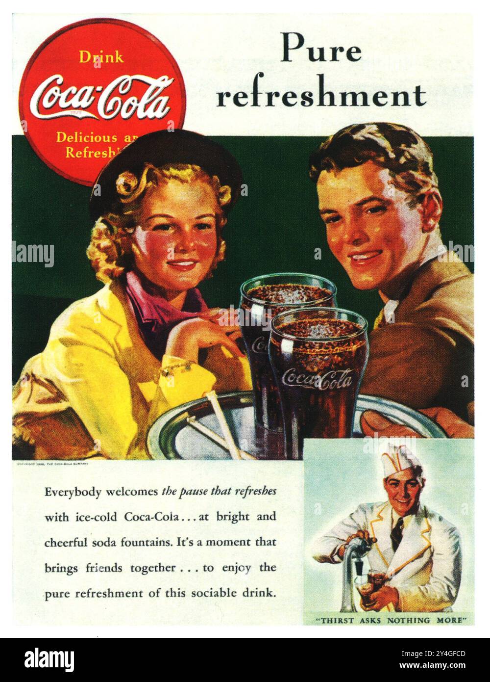 Coca cola ads 1930s hi-res stock photography and images - Alamy