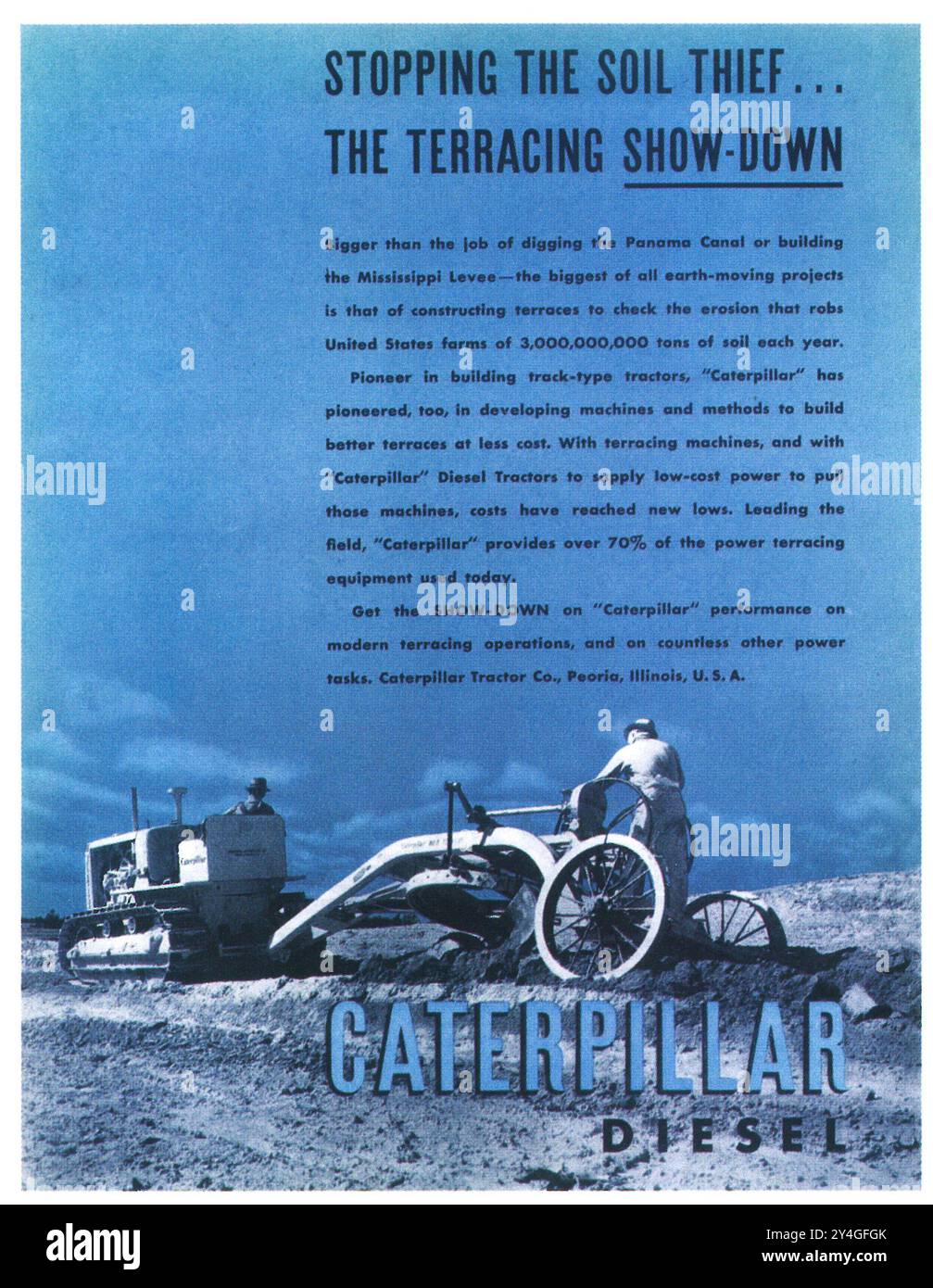 1935 Caterpillar Diesel Tractors Ad Stock Photo - Alamy