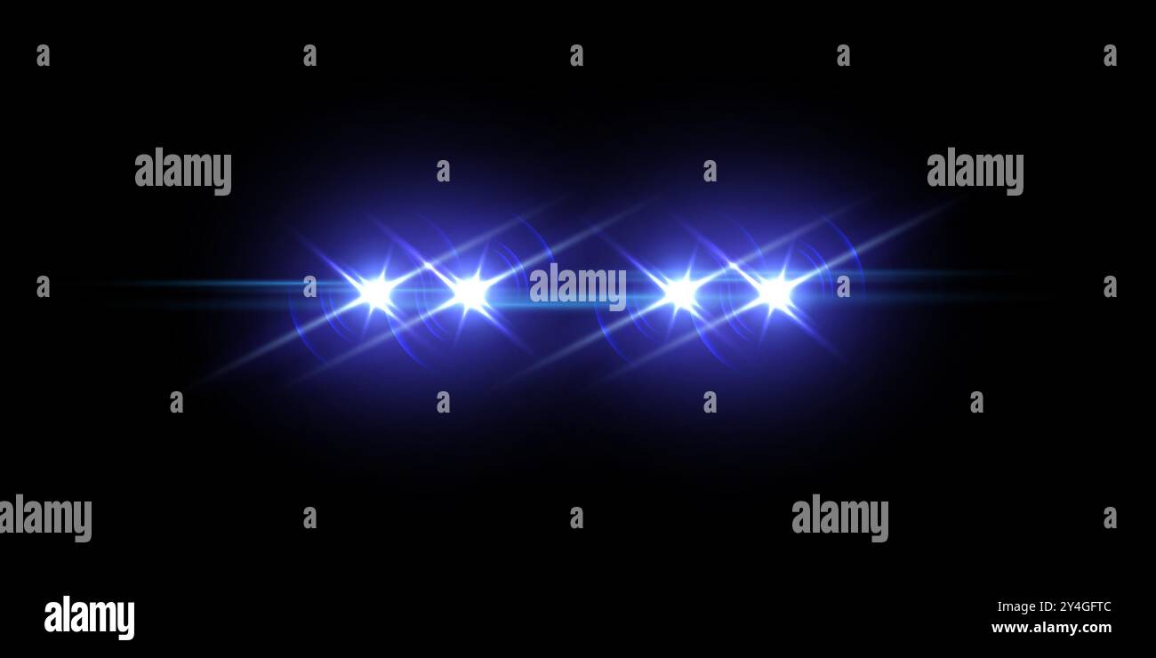 Police car flash effect on dark background. Patrol car emergency siren ...