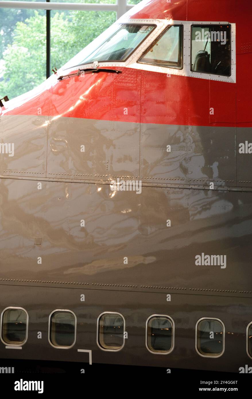 WASHINGTON, D.C. — The nose section of a Boeing 747 aircraft is ...