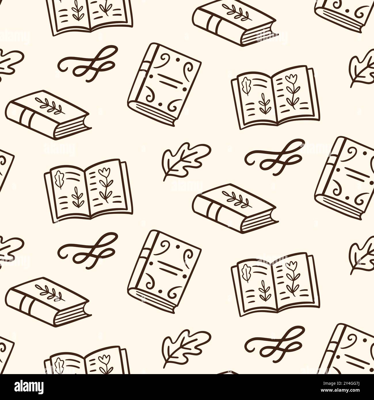 Cozy autumn pattern books hi-res stock photography and images - Alamy