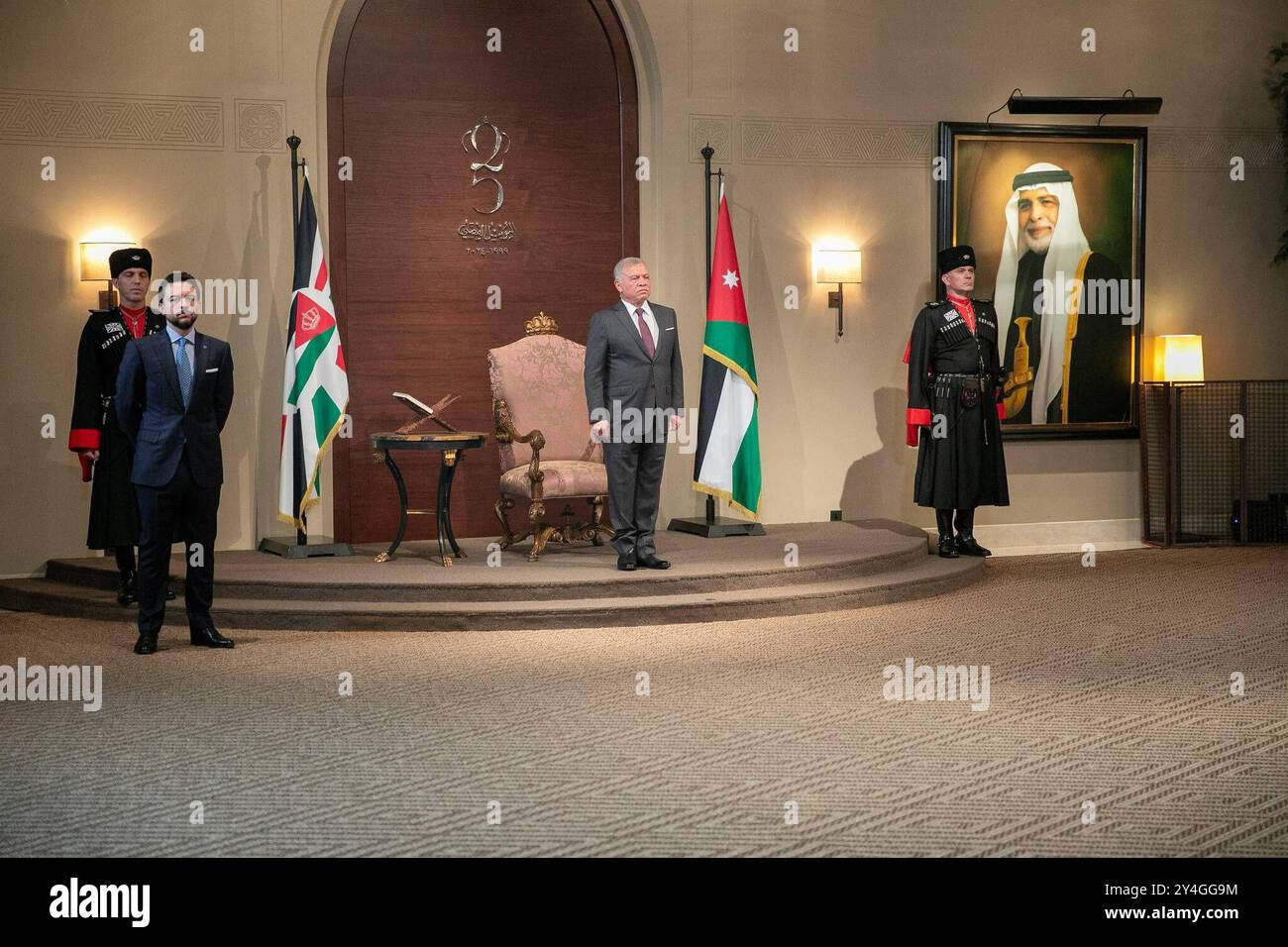 The prime minister and ministers of the new Jordanian government take ...