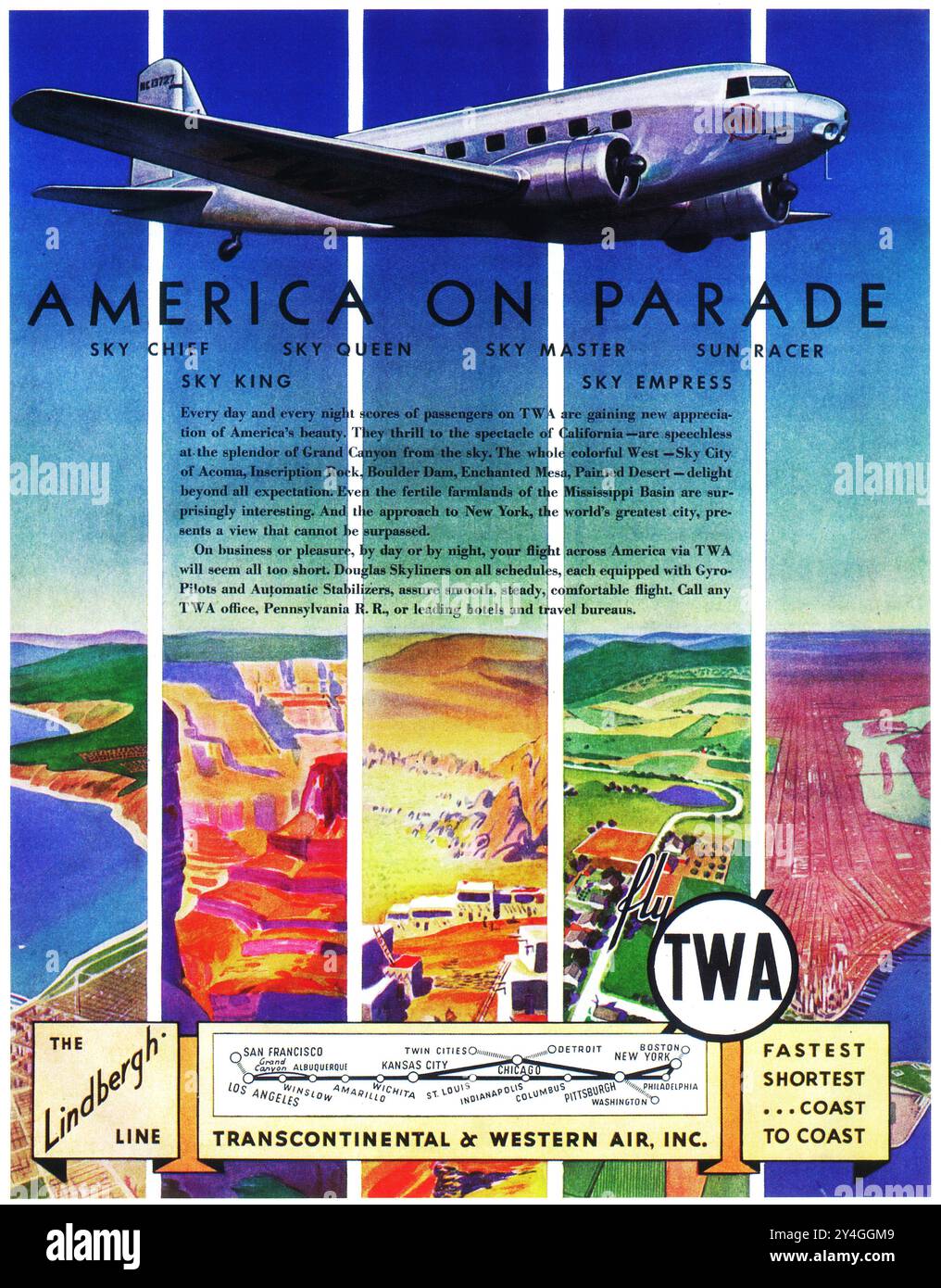 1935 TWA Ad - "America on Parade Stock Photo - Alamy