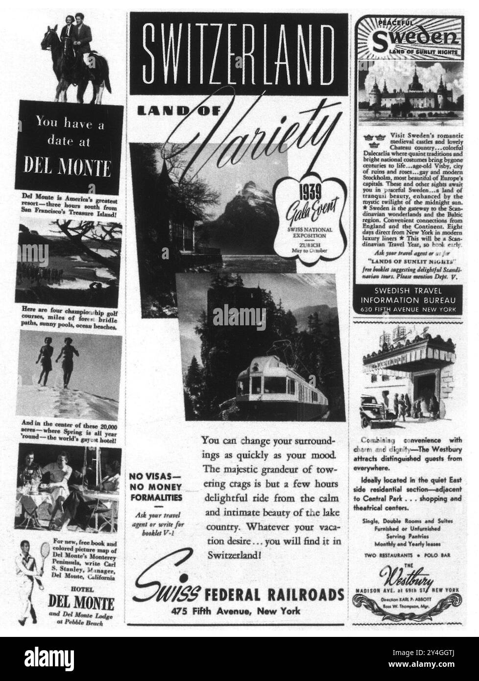 1939 Swiss Federal Railroads Ad Stock Photo - Alamy