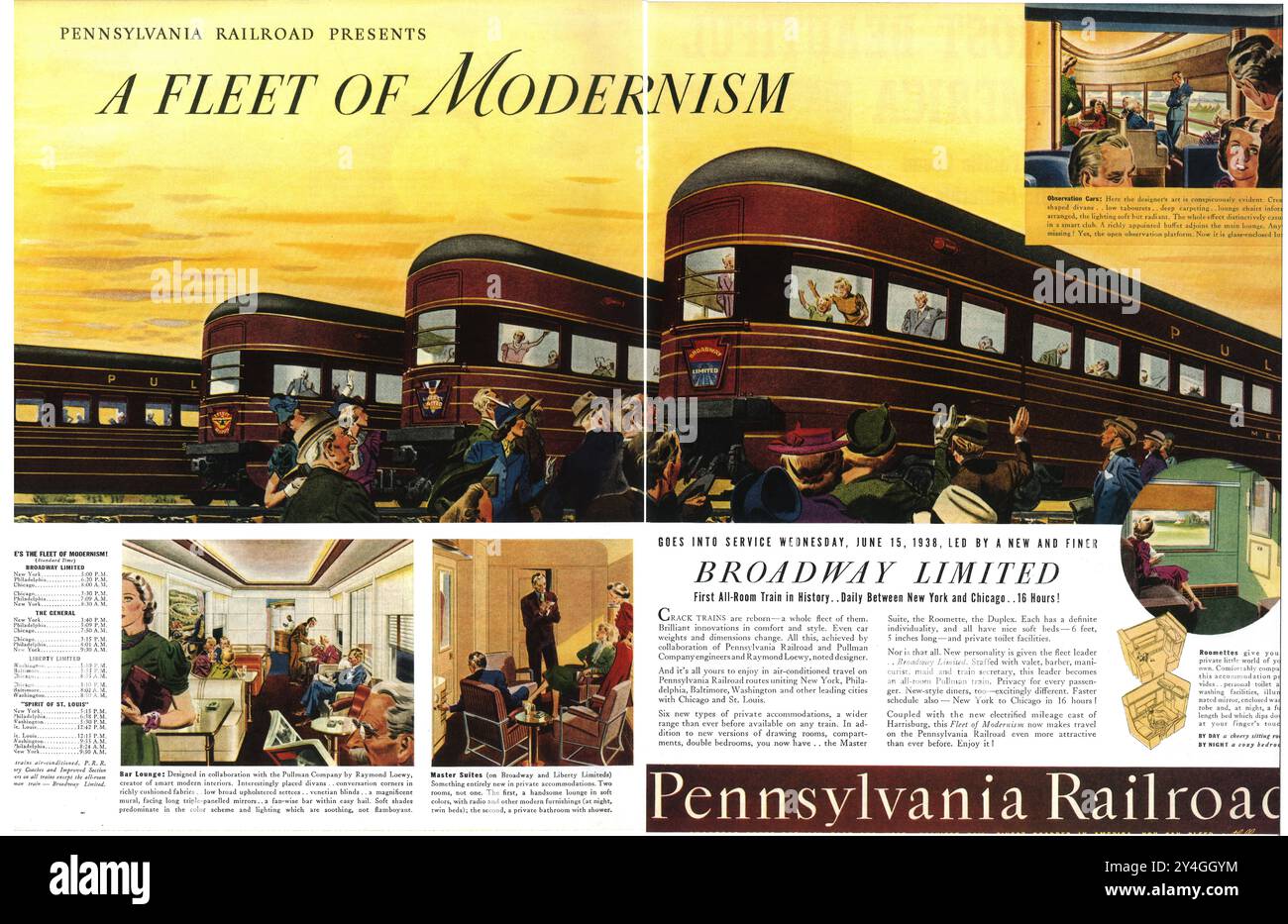 1938 Pennsylvania Railroad Ad - A Fleet of Modernism,The PRR - Broadway ...