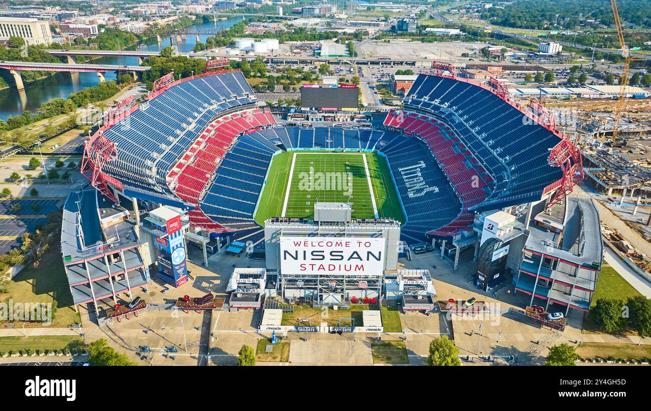 Aerial View of Nissan Stadium and Nashville Riverfront Stock Photo - Alamy
