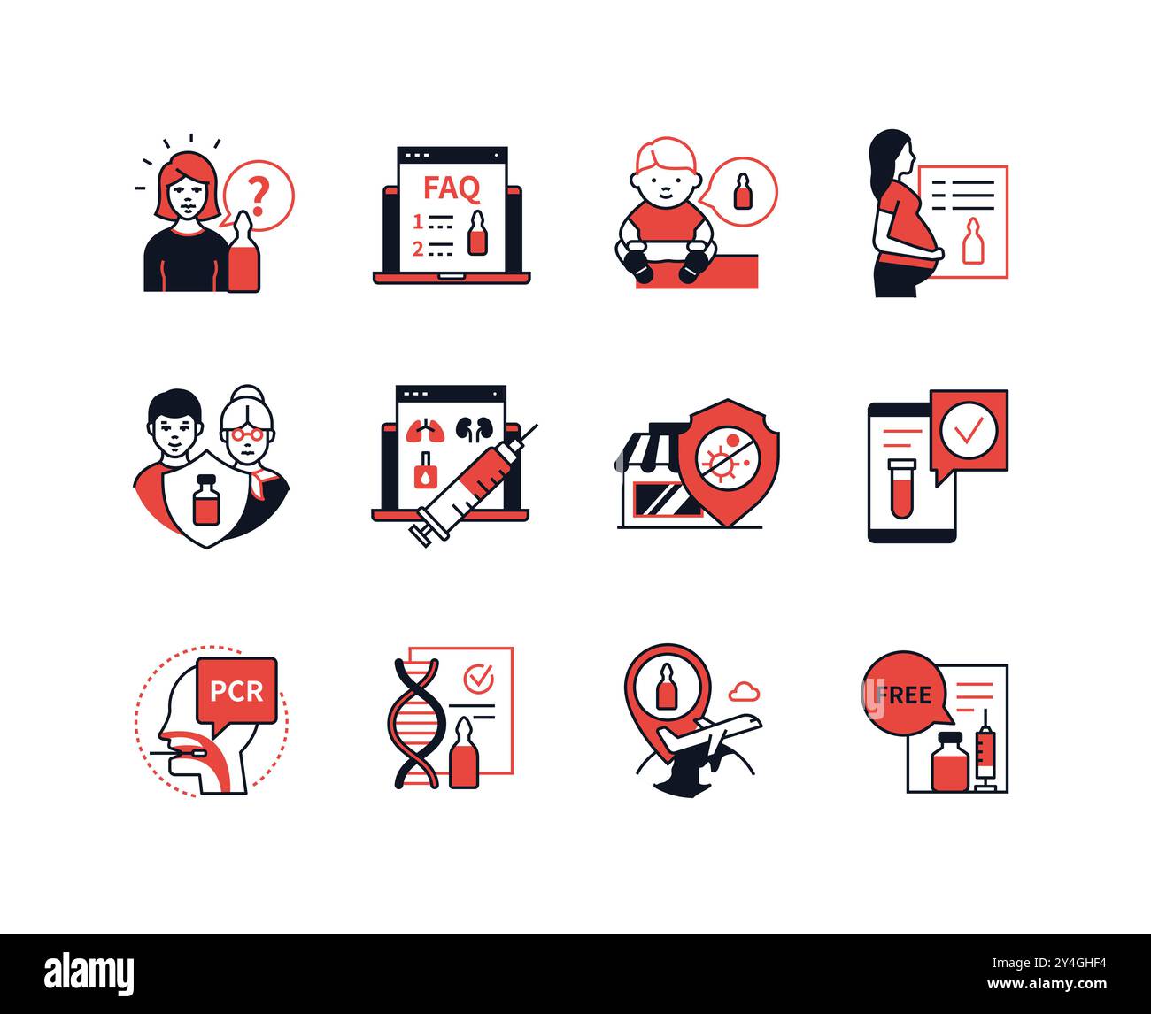 Vaccine modern line design Stock Vector Images - Alamy