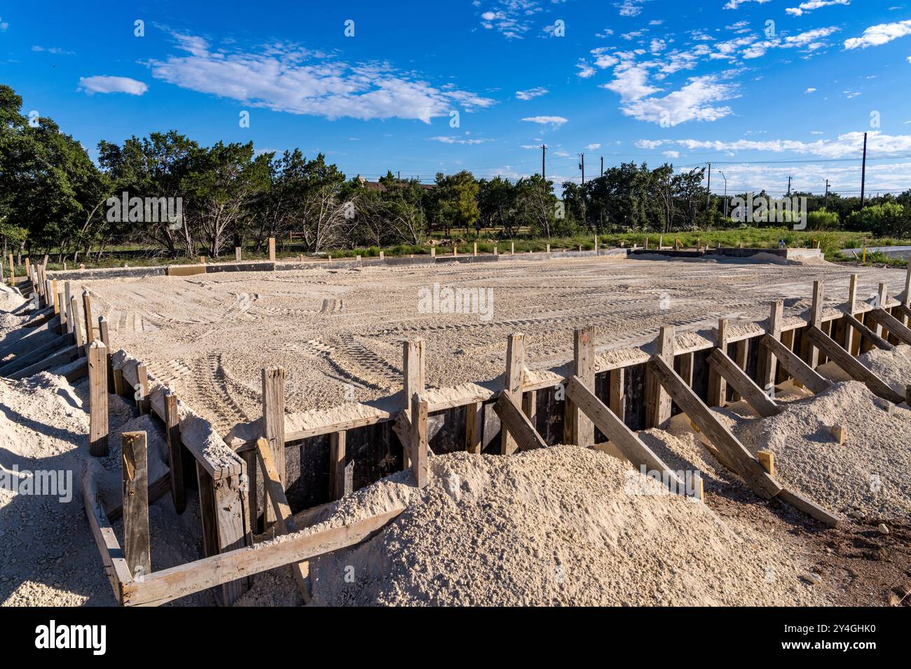 Timber frame for the concrete slab of a single family home in ...