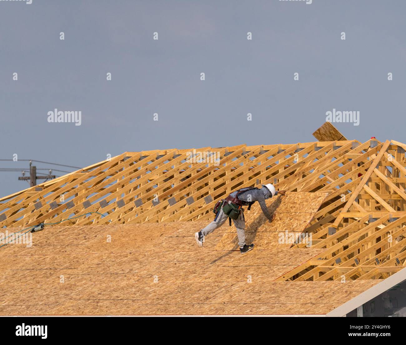 Single family home with slab foundations and dimensional lumber frames ...