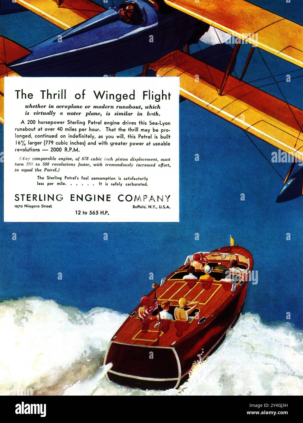 1930s Sterling Engine Company Ad Stock Photo - Alamy