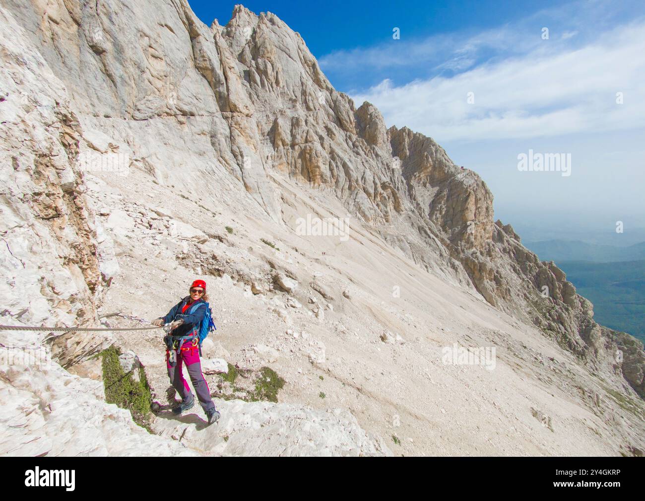 Gran Sasso, Italy - The path to red Bivacco Bafile refuge, above 2700 ...