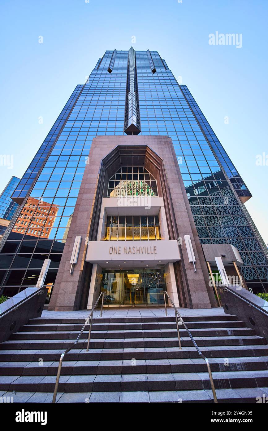 One Nashville Place Skyscraper Entrance Low-Angle Perspective Stock ...