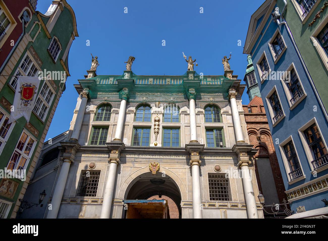 The ornate Golden Gate in Gdansk, Poland, featuring Renaissance ...