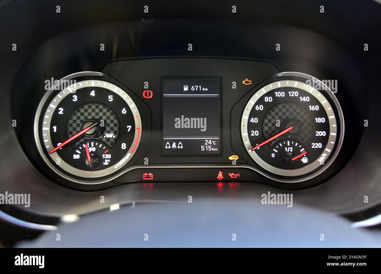 Analog instrument panel in a passenger car Stock Photo - Alamy