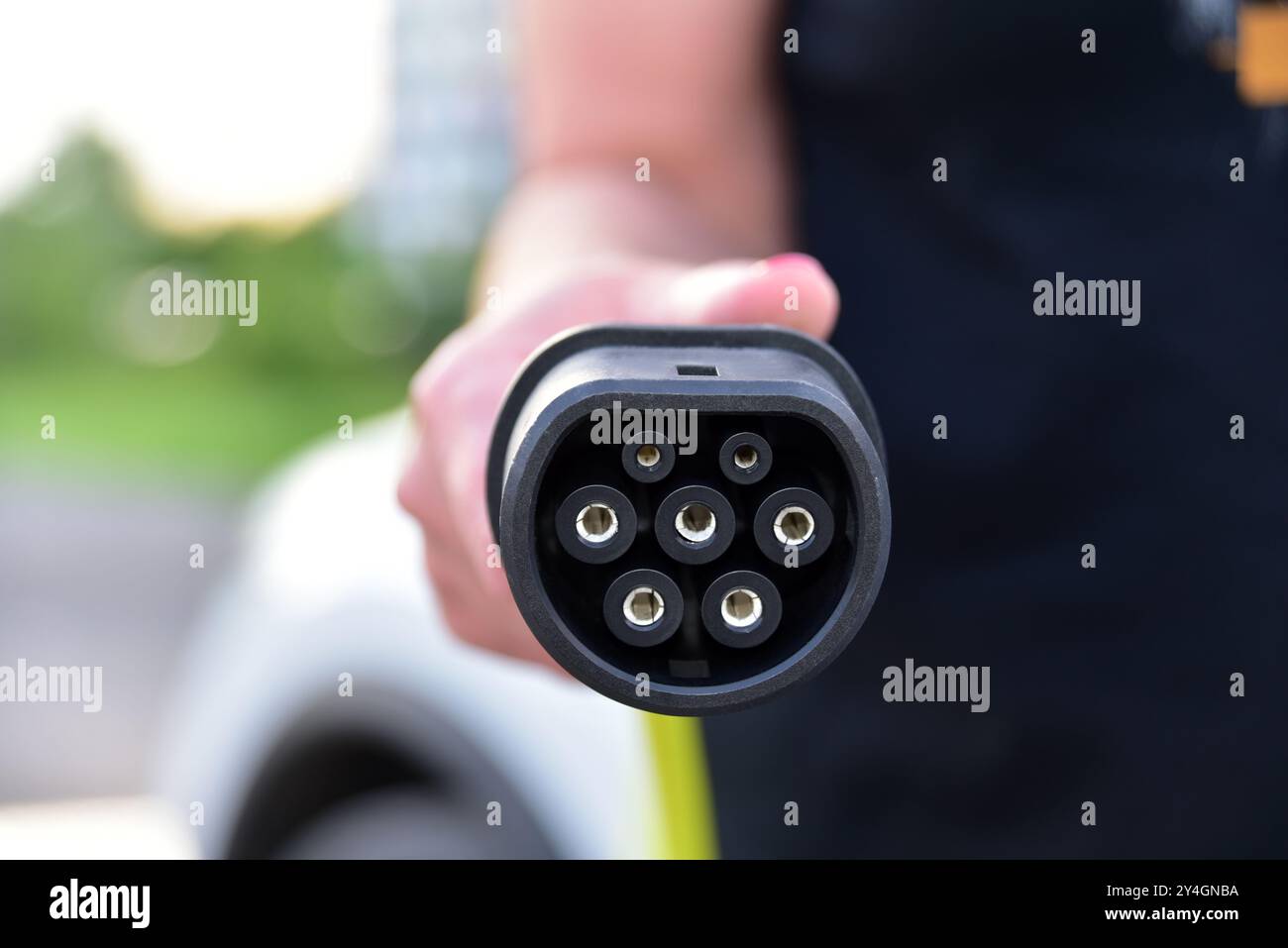 External connector for electric car charging Stock Photo - Alamy