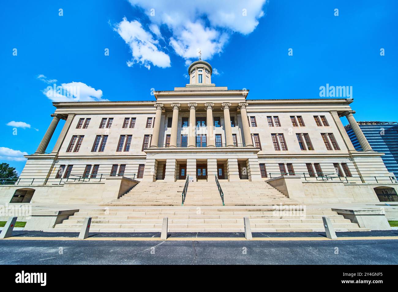 Tennessee State Capitol Neoclassical Facade Eye-Level View Stock Photo ...