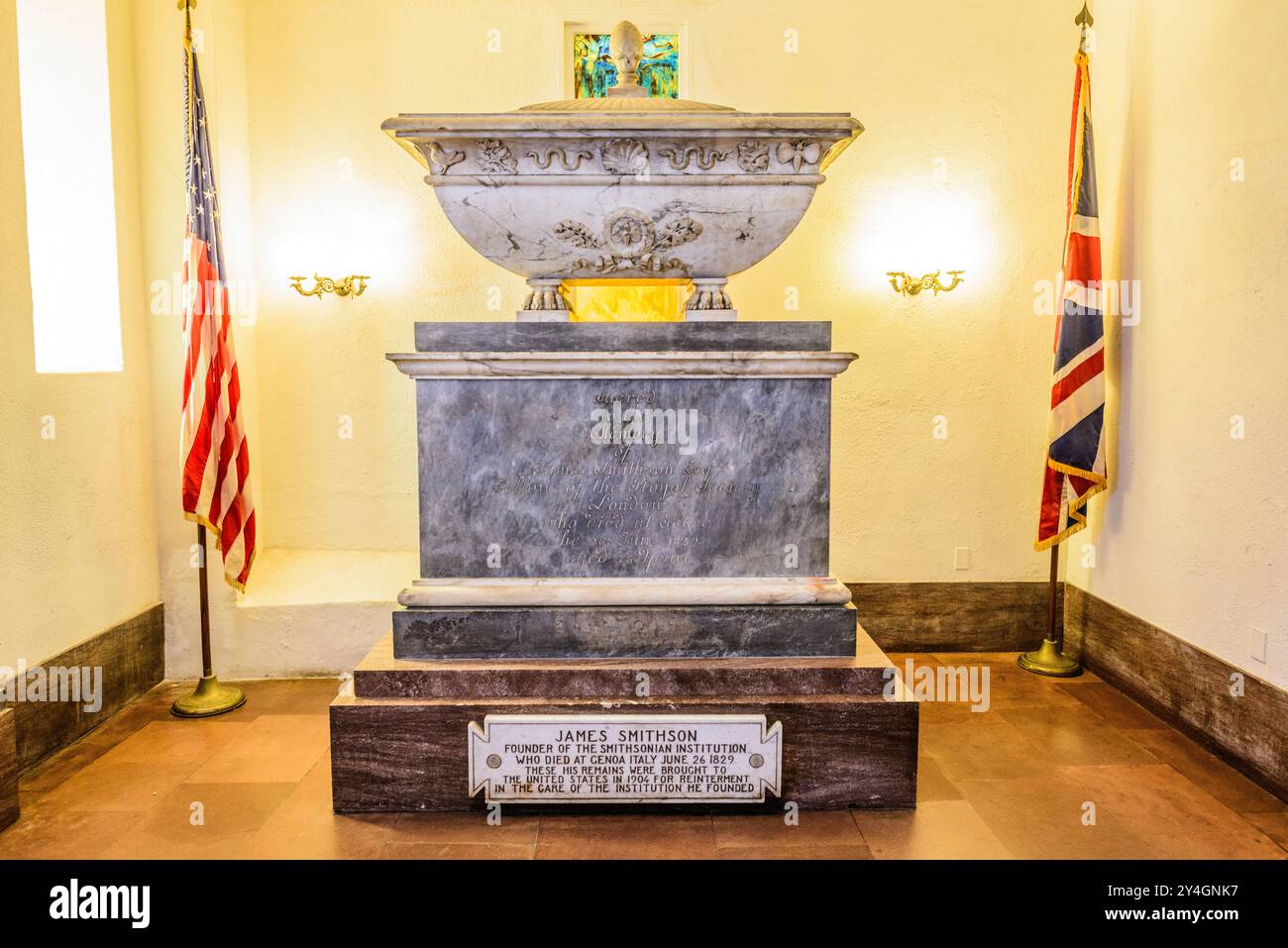 WASHINGTON DC — The Smithson Crypt inside the Smithsonian Castle on the ...