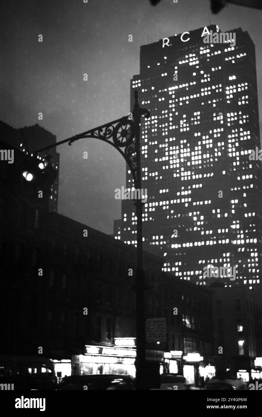 The RCA Building at Rockefeller Center at night in New York City C ...