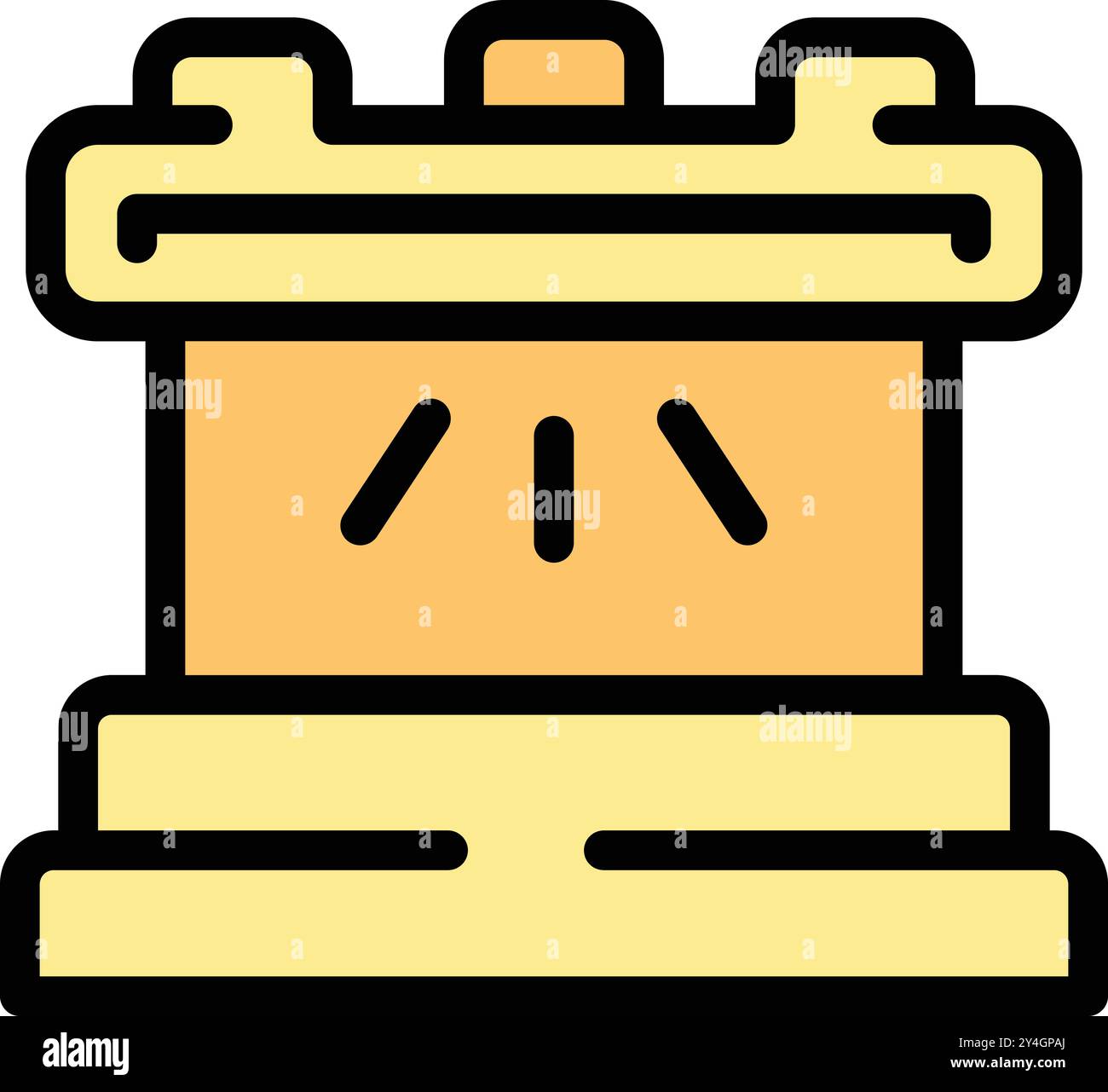 Simple flat illustration of a yellow metal furnace burning with three ...