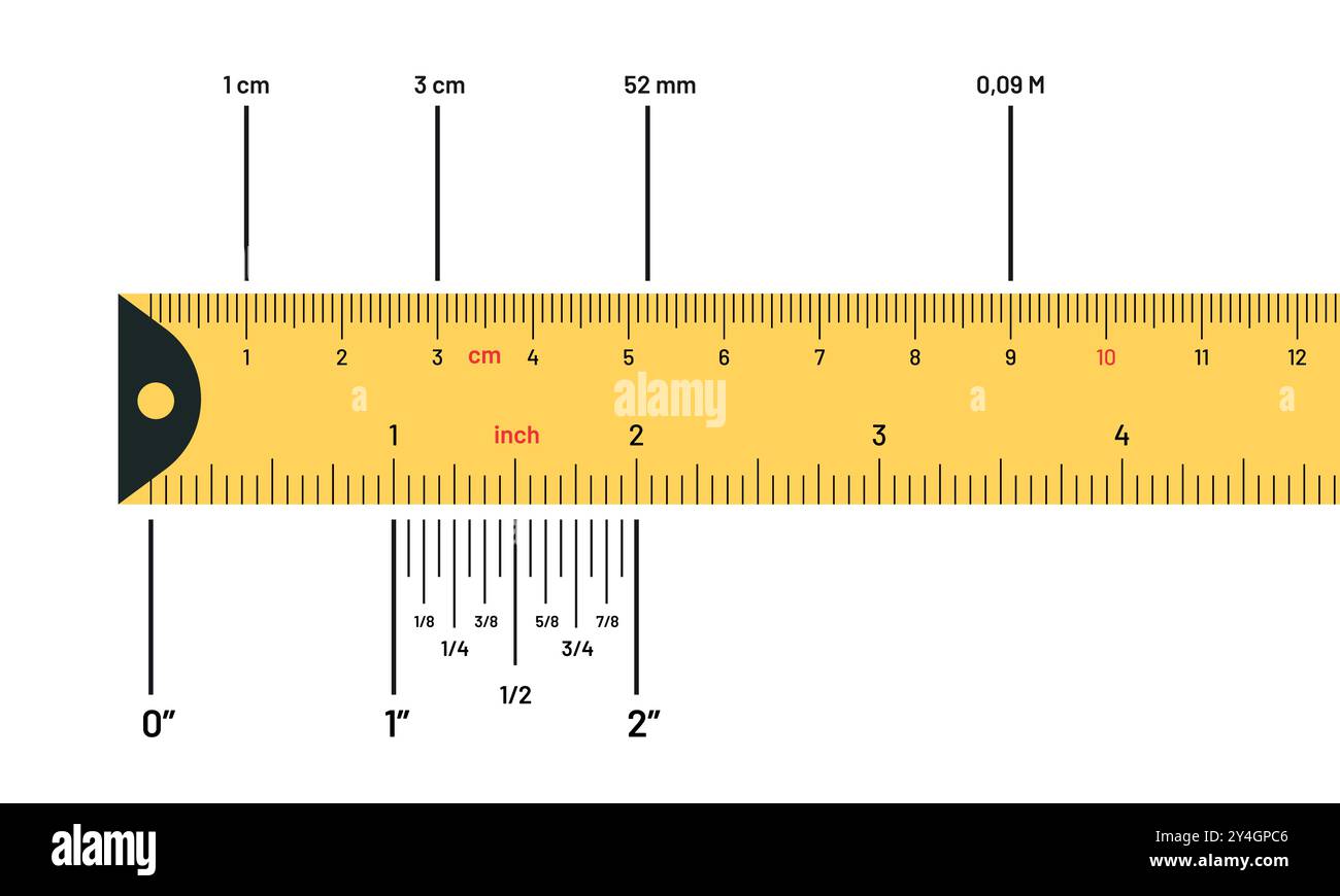 Yellow Ruler Measuring Tape Stock Vector Image And Art Alamy