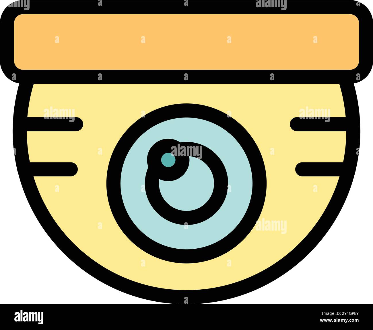 Simple icon of a cctv security camera, providing safety and ...