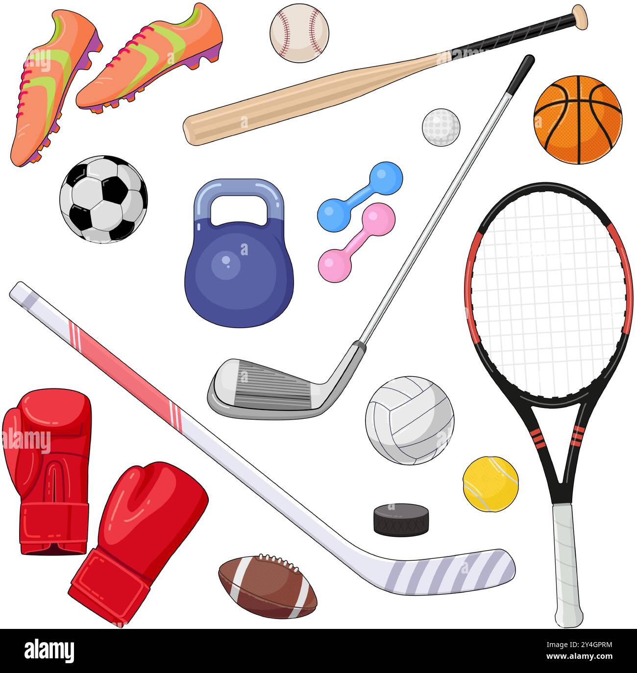 Sport equipment icon set hi-res stock photography and images - Alamy