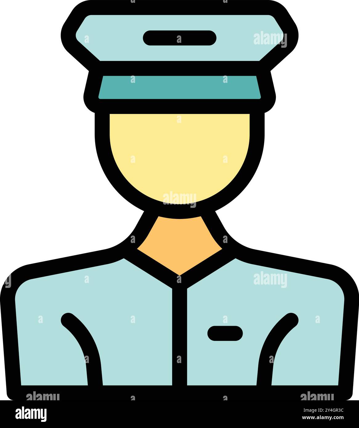 Colorful icon of a concierge wearing a uniform and a hat Stock Vector ...