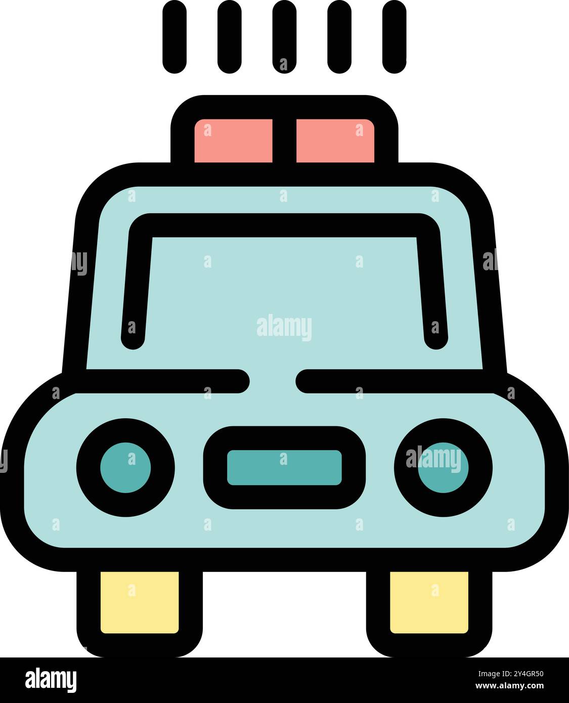 Cartoon drawing of a police car driving with its siren on Stock Vector ...