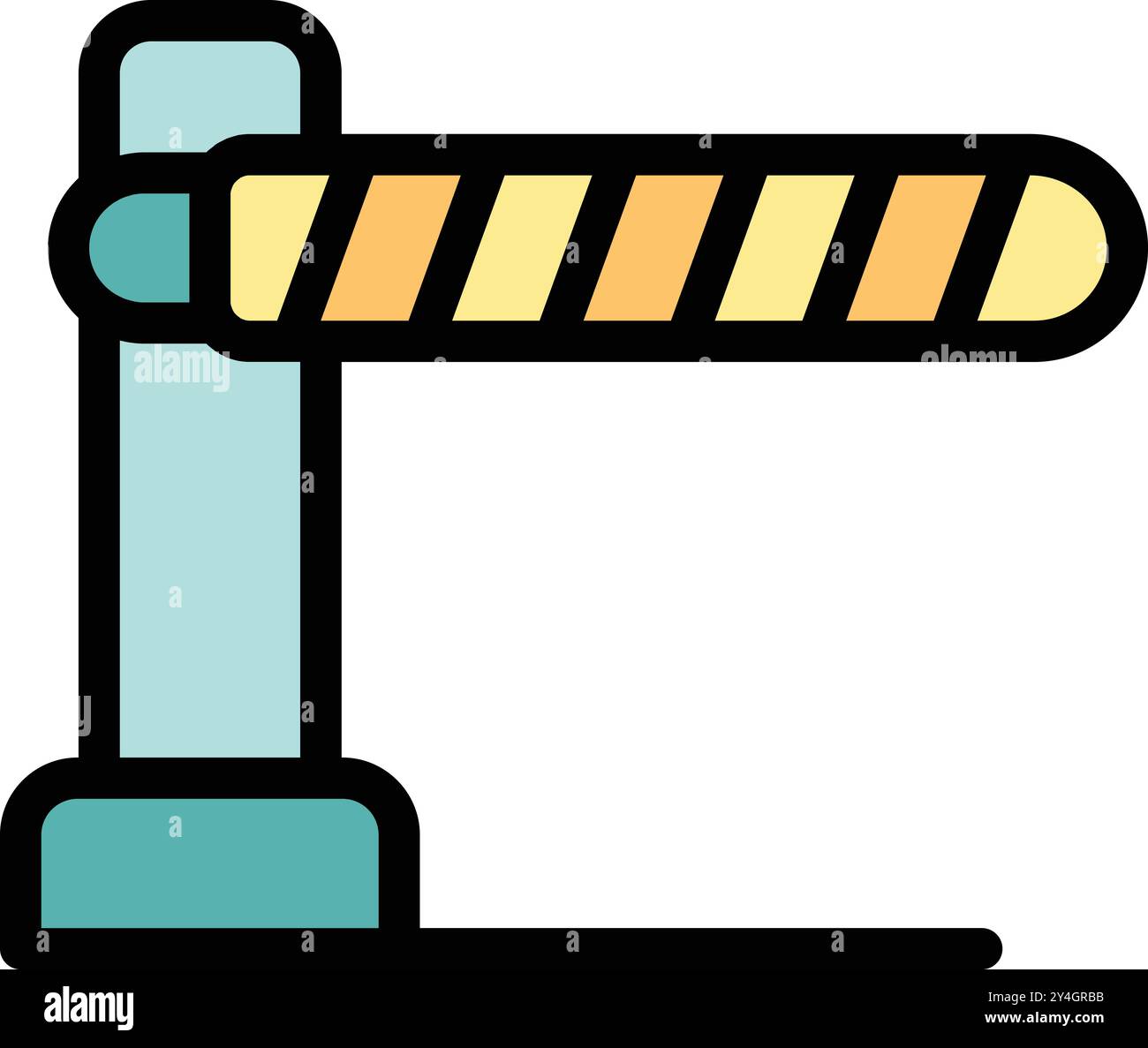Simple icon of a parking lot barrier gate, designed in a colorful ...