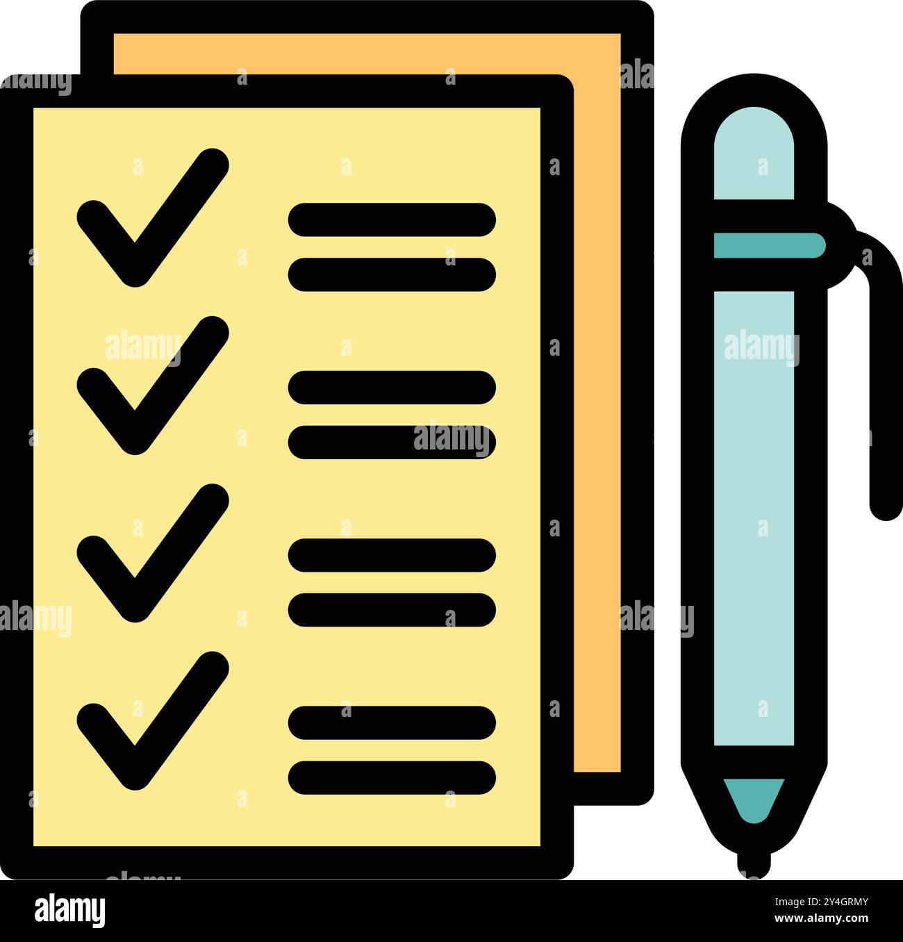 Checklist icon with checked boxes and a pen, representing task ...
