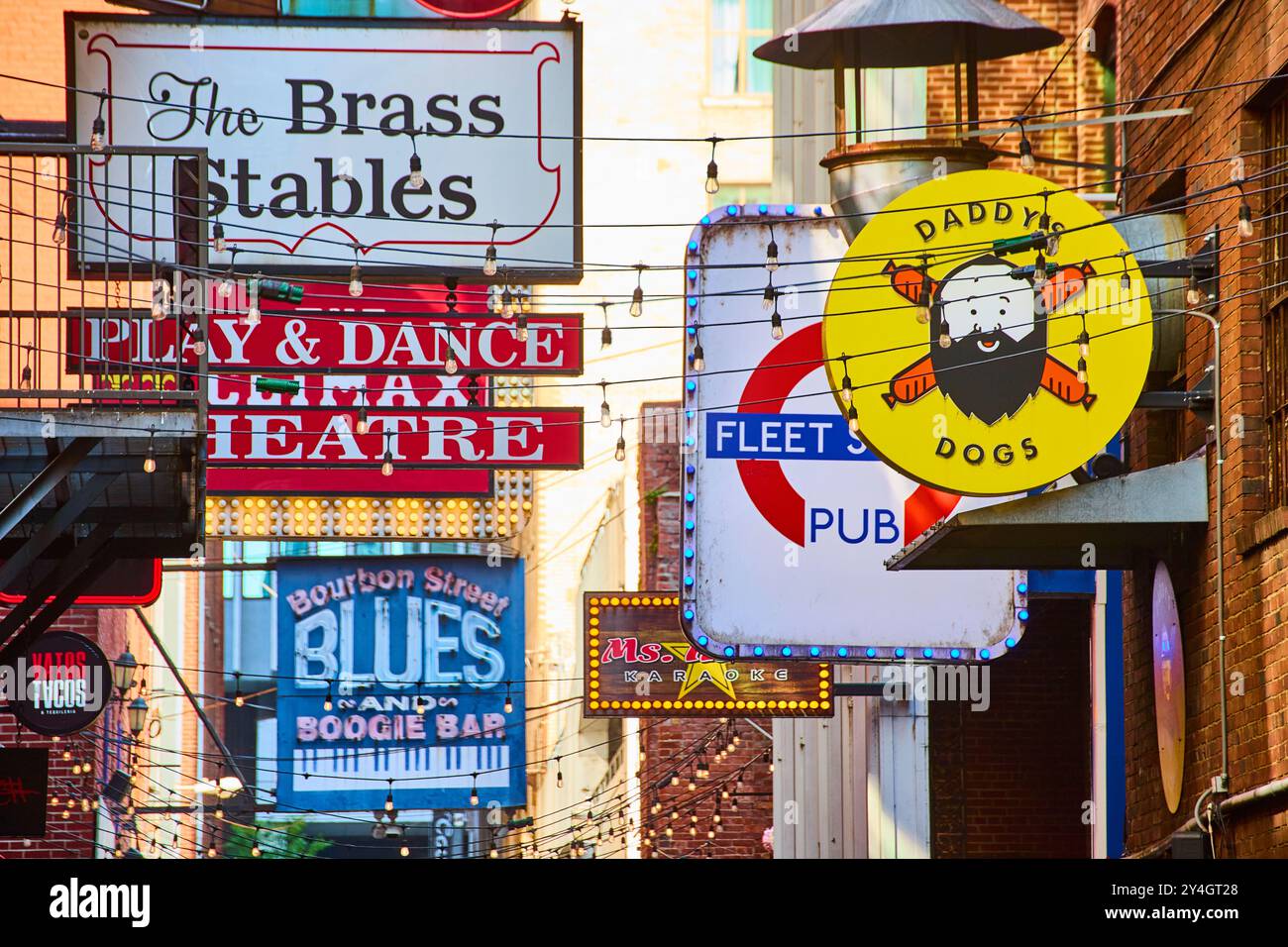 Vibrant Alley of Colorful Signs in Lively Printers Alley Nashville Eye ...