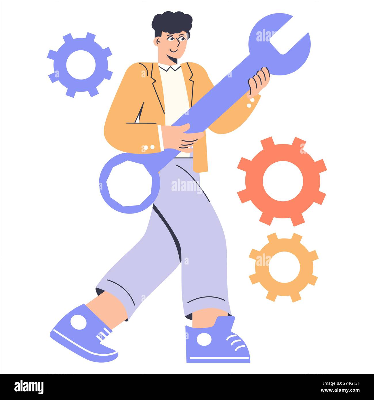 Diversity Businessman concept. An inclusive businessman holding a giant ...