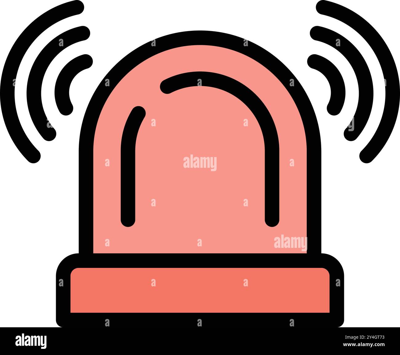 Minimalist vector illustration of a siren emitting a sound alert, ideal ...