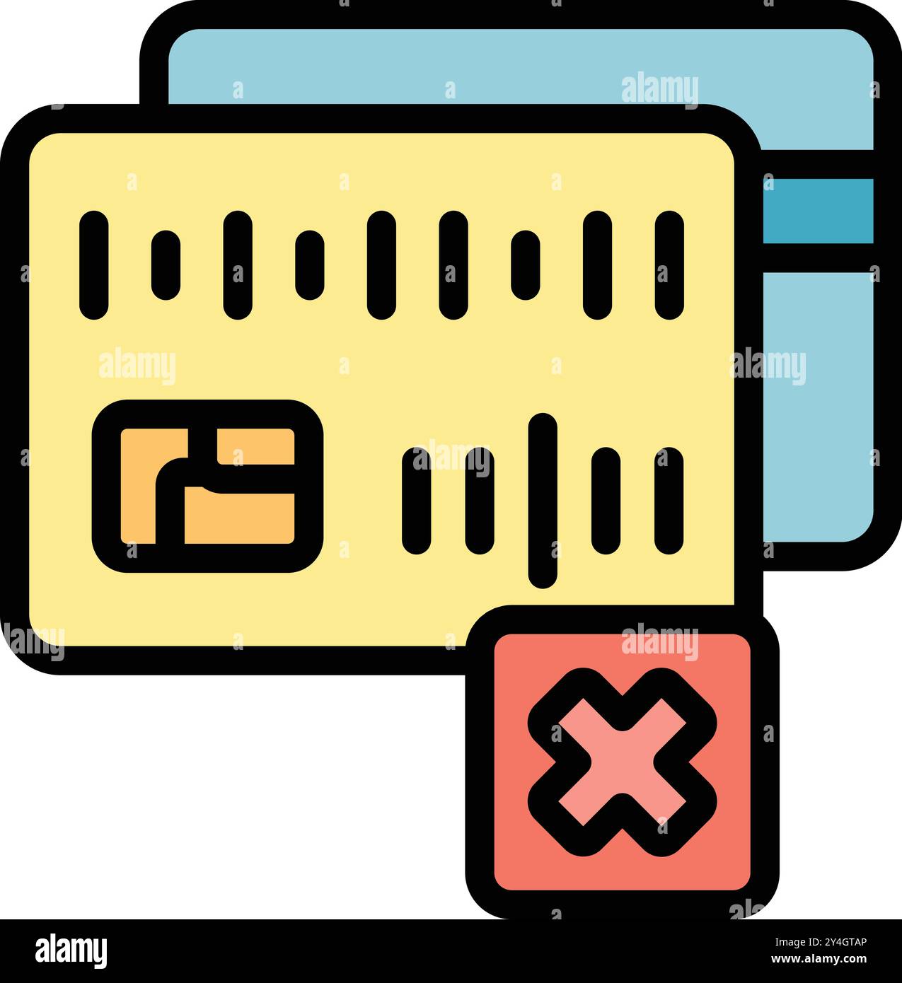 Card declined online banking notification Stock Vector Images - Alamy