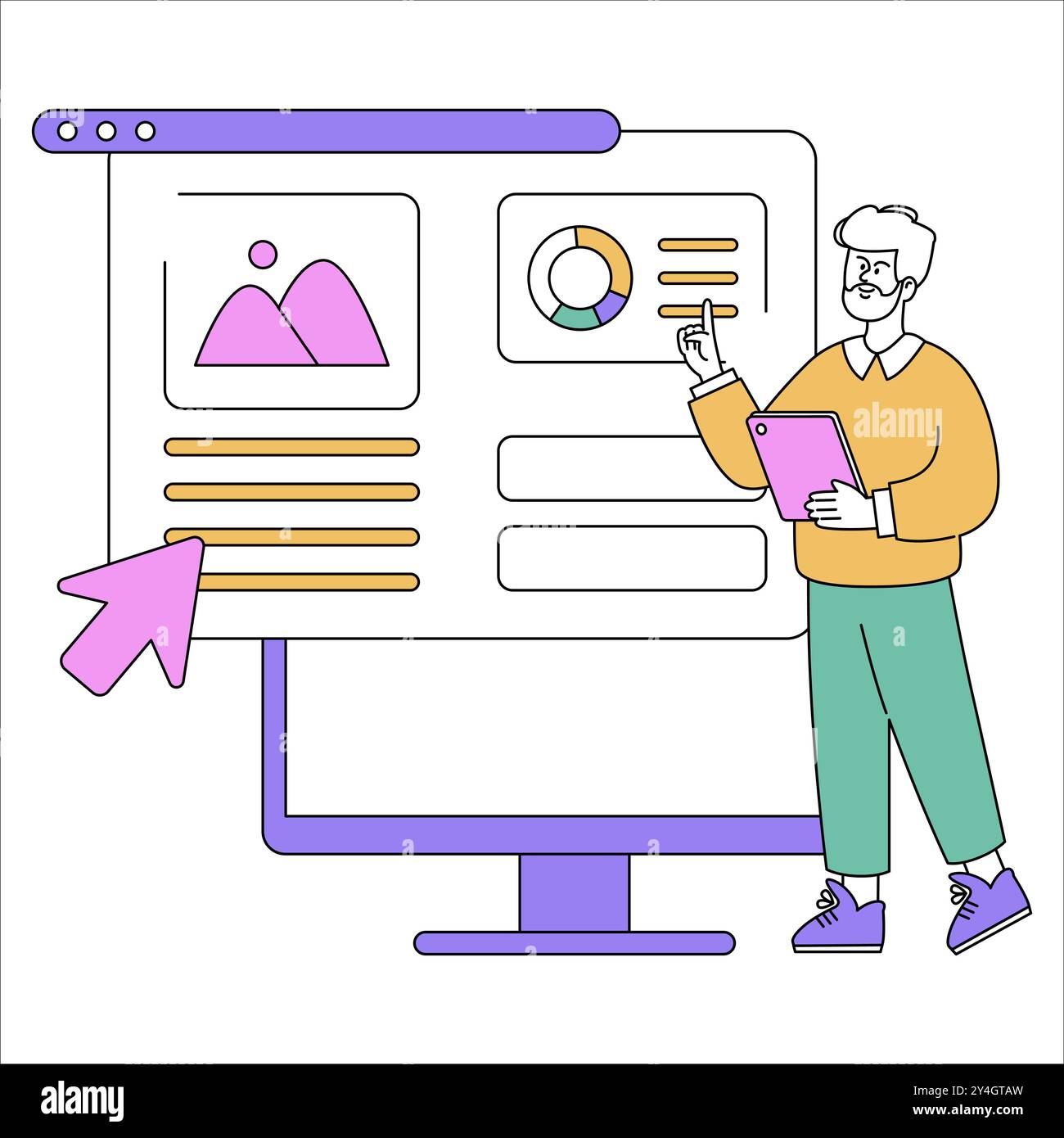 Businessman concept. A professional presenting data analysis on a ...