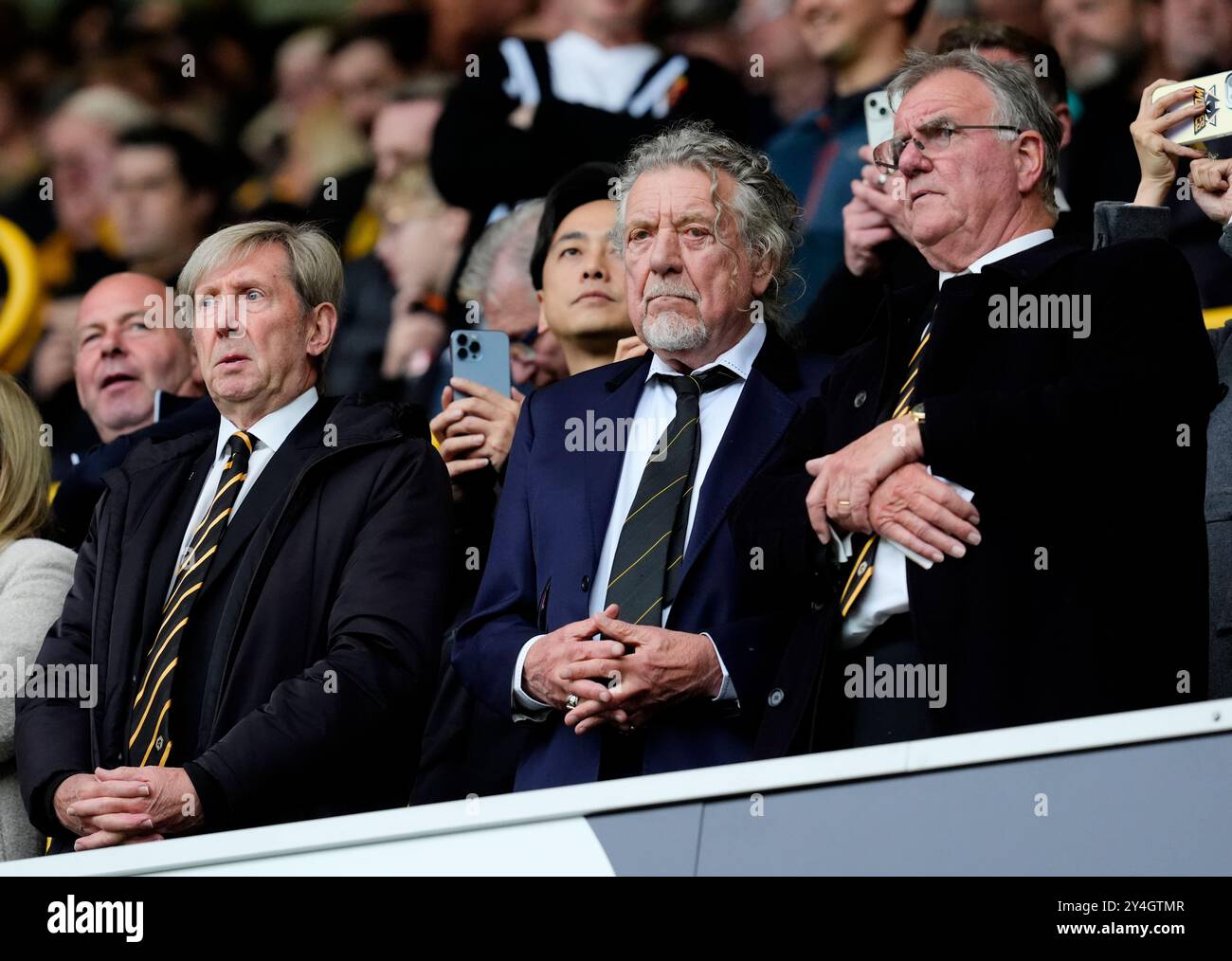 Former Led Zeppelin lead singer Robert Plant (centre) during the ...