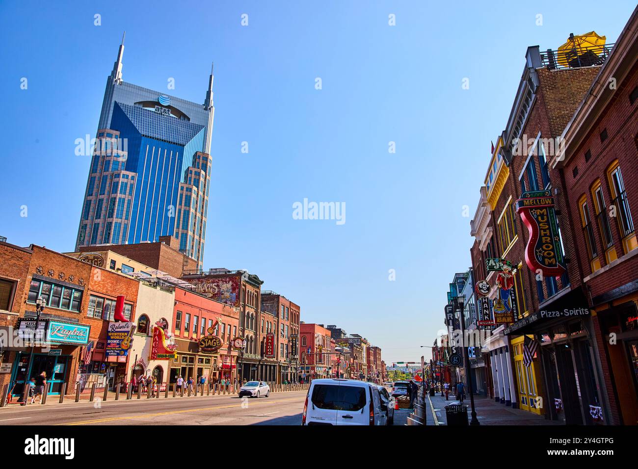 Vibrant Nashville Street with Batman Building Eye-Level Perspective ...