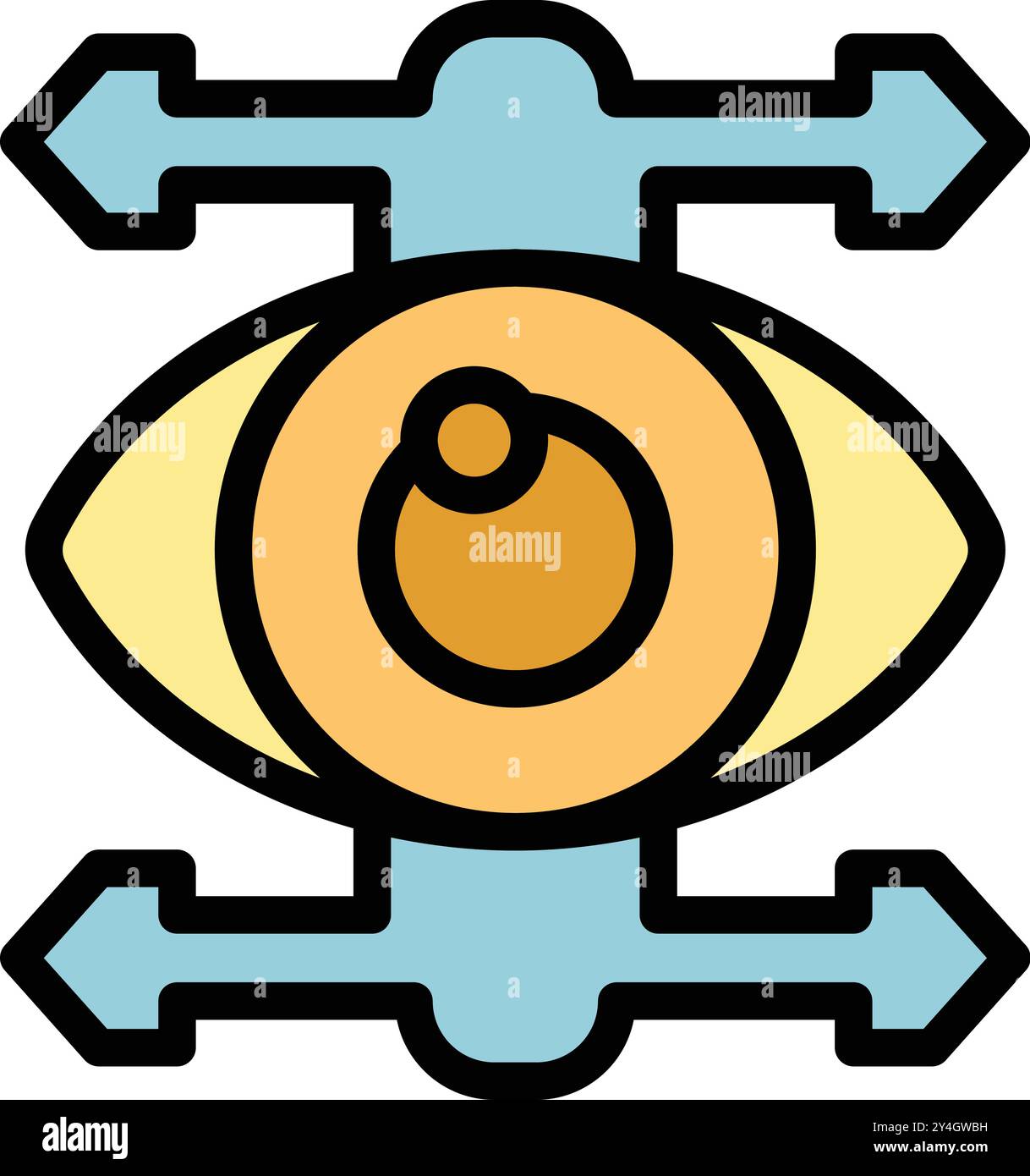 This icon represents an eye choosing between different directions ...