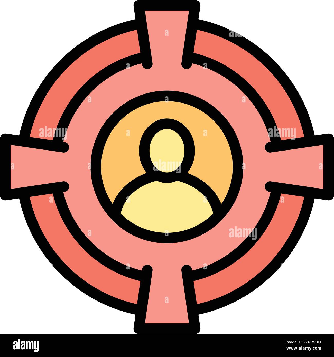 This icon represents the concept of customer relationship management ...