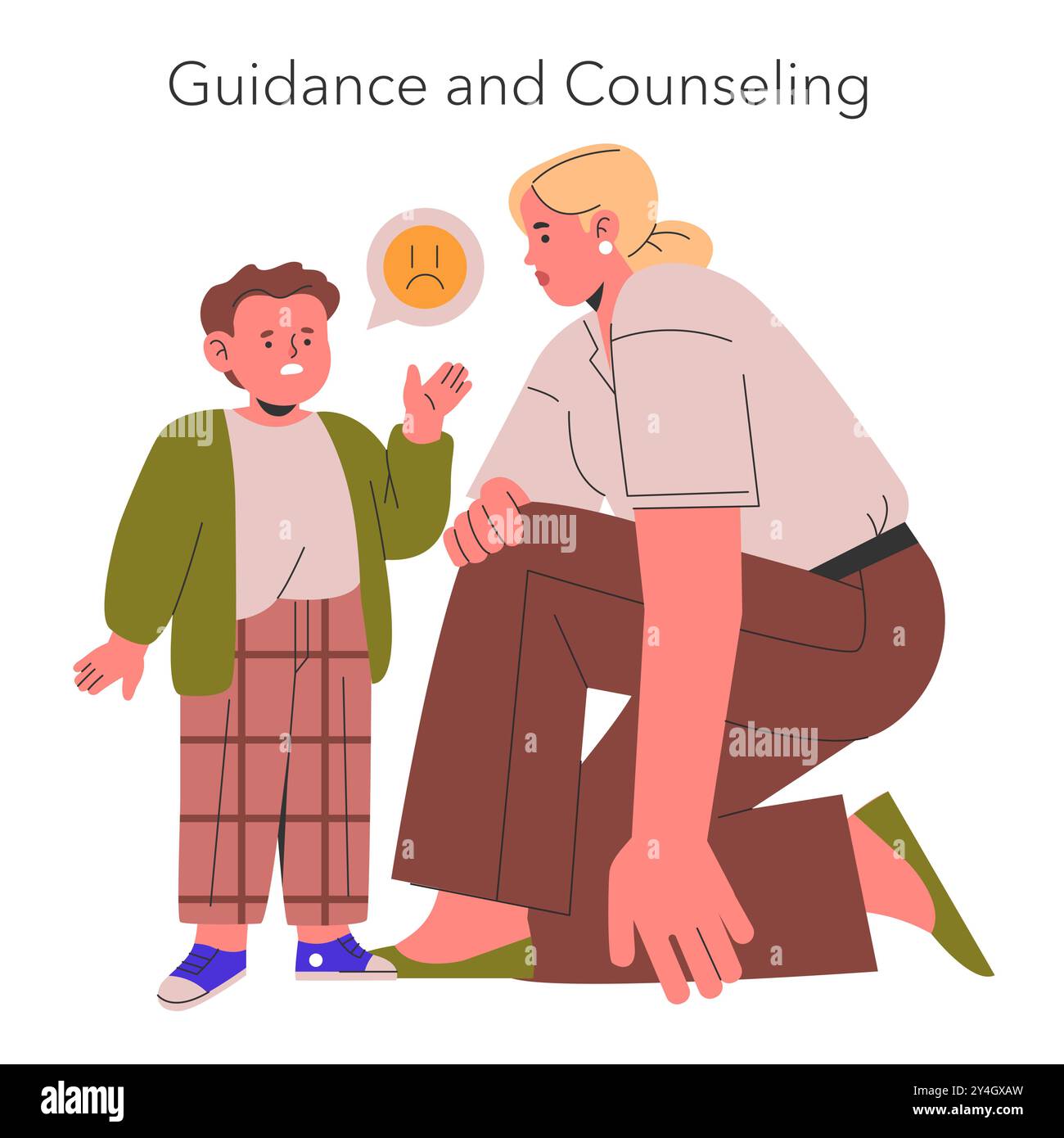 Teacher comfort student Stock Vector Images - Alamy