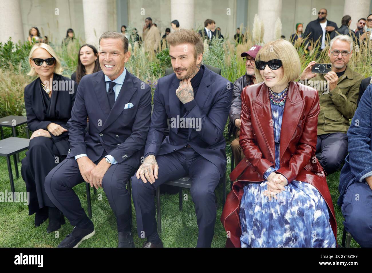 Boss CEO Daniel Grieder, David Beckham and Anna Wintour at the Boss ...