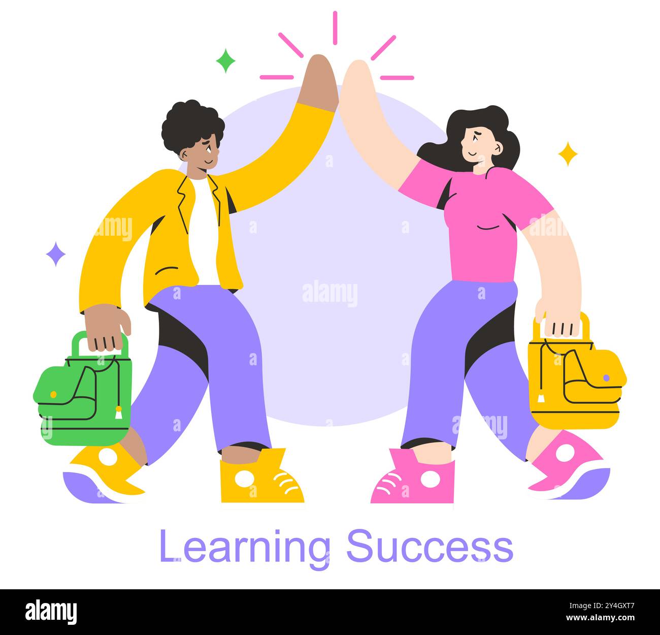 Collaborative Learning concept. Students celebrate academic achievement ...