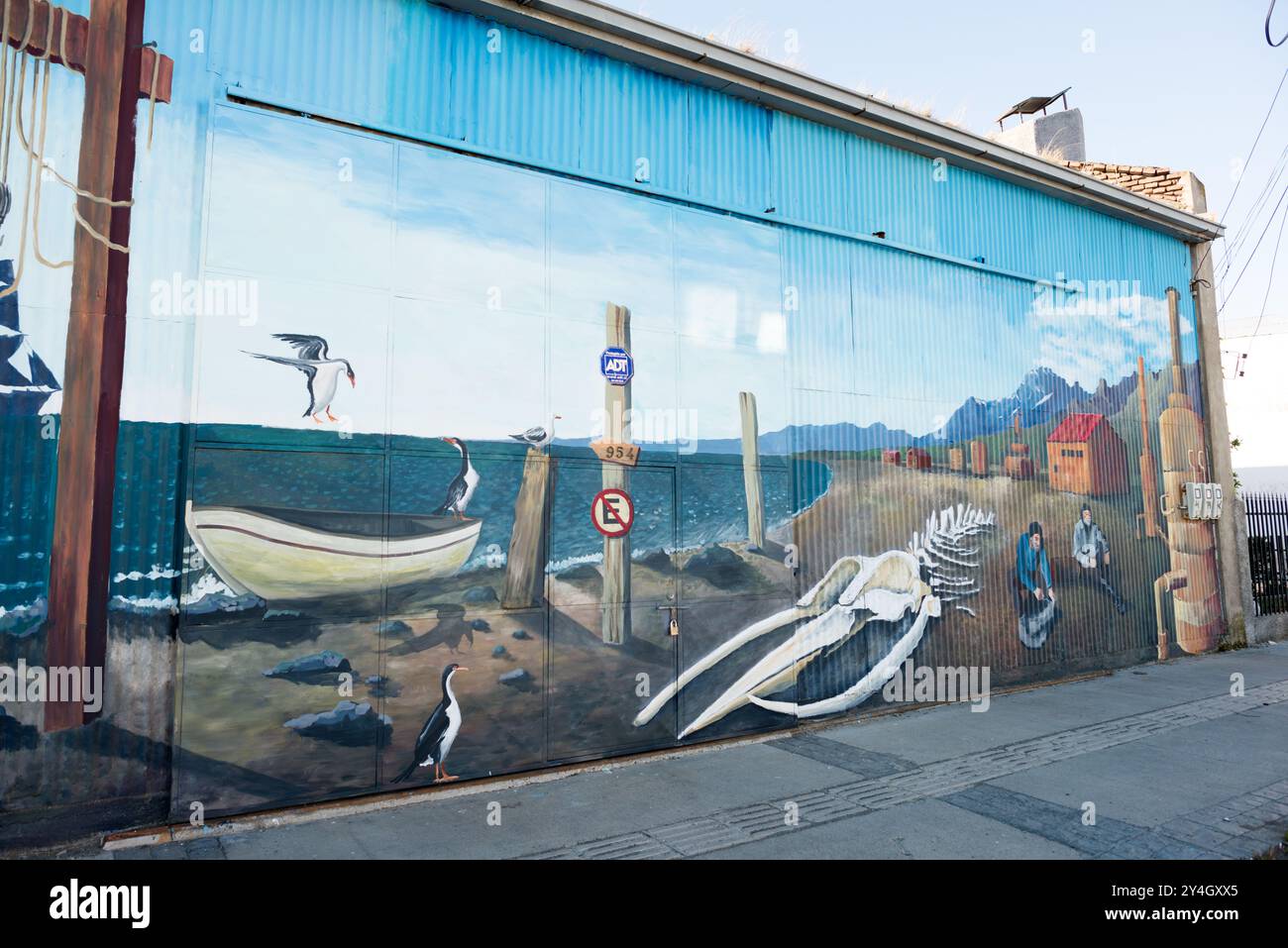 Large painted murals paying tribute to the city's maritime history on ...