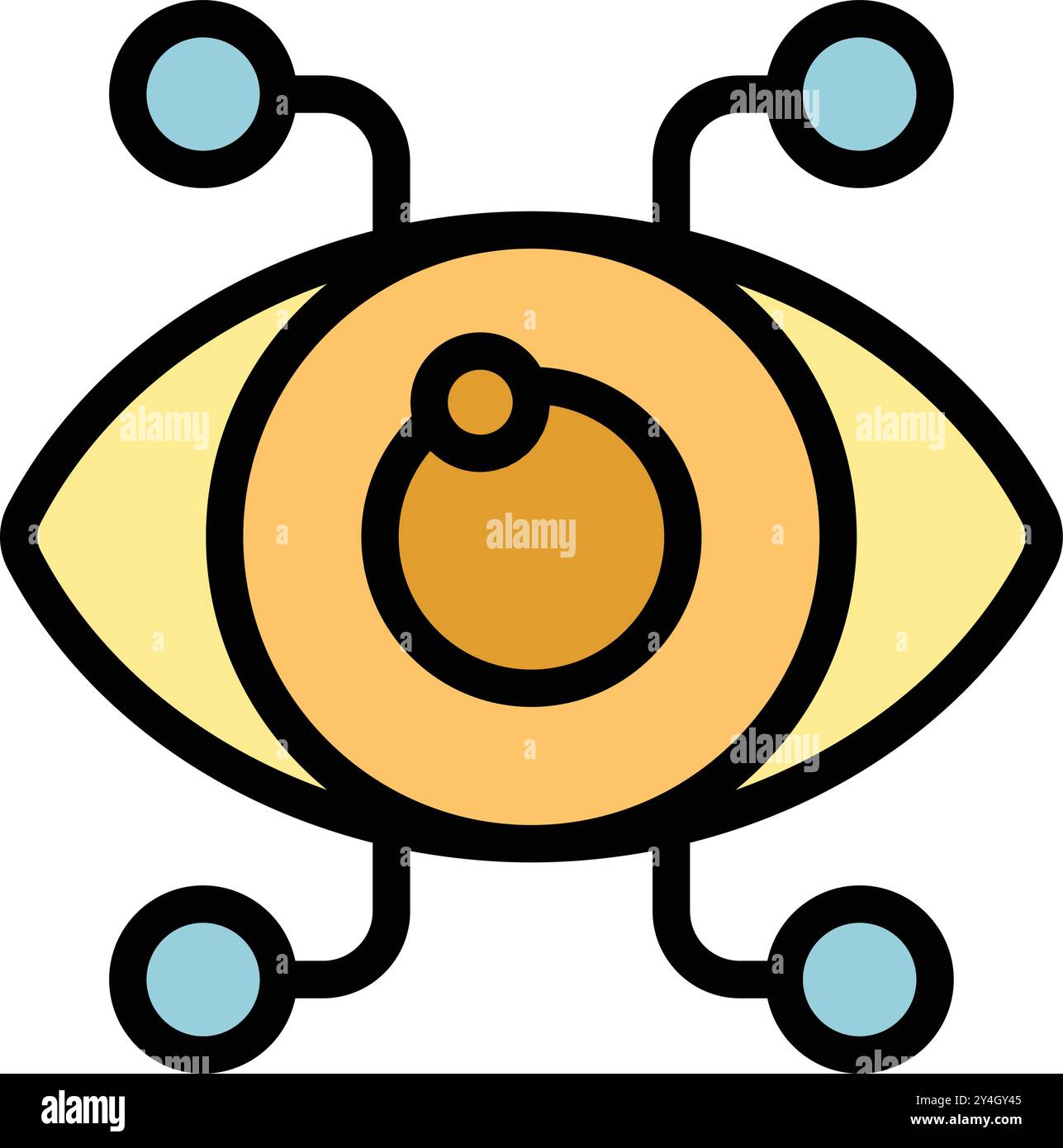 Human eye is connected to a network, showing the concept of artificial ...