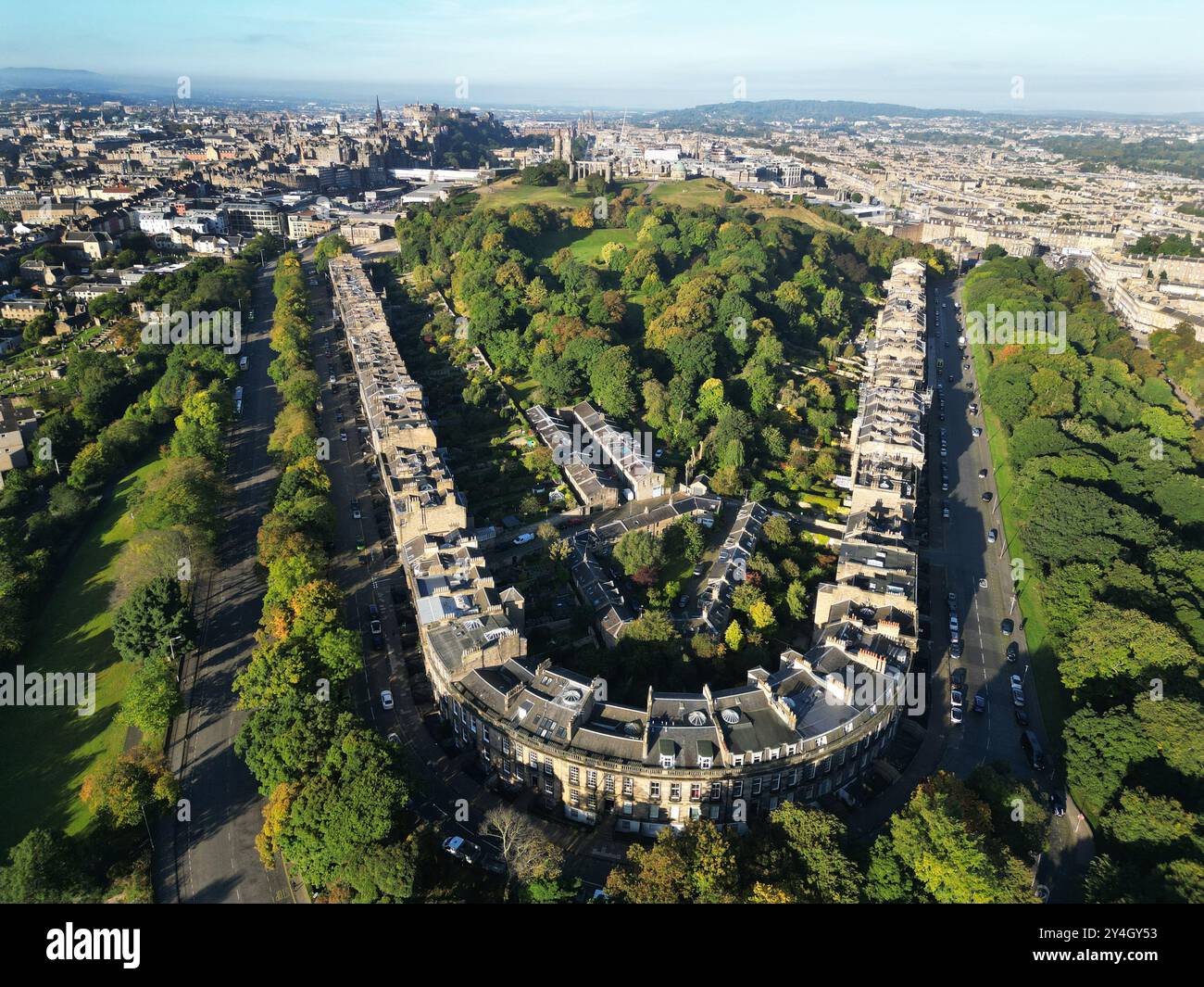 Aerial view of Carlton, Regent and Royal terrace located on the east ...