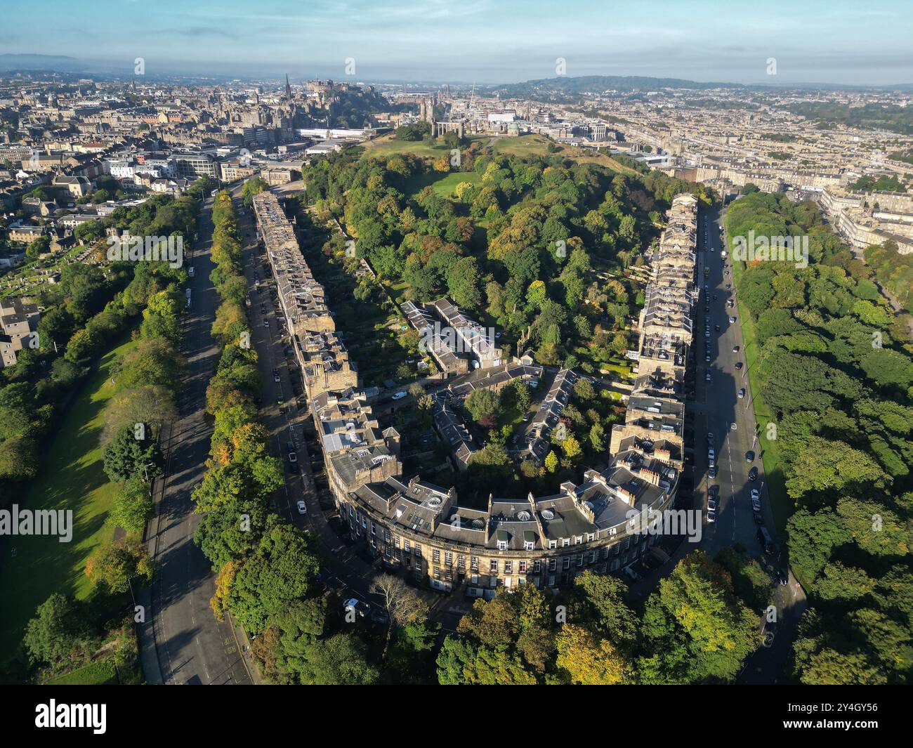 Aerial view of Carlton, Regent and Royal terrace located on the east ...