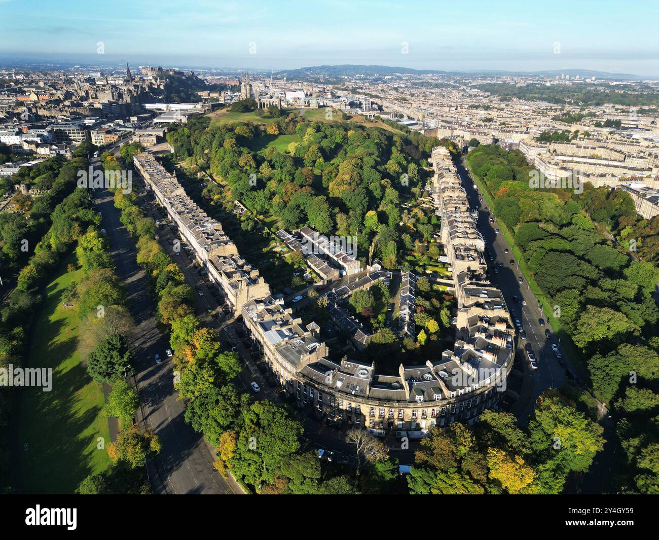 Aerial view of Carlton, Regent and Royal terrace located on the east ...